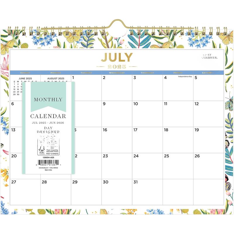Day Designer 2025-2026 Monthly Academic Year Wall Calendar, July 2025 ...