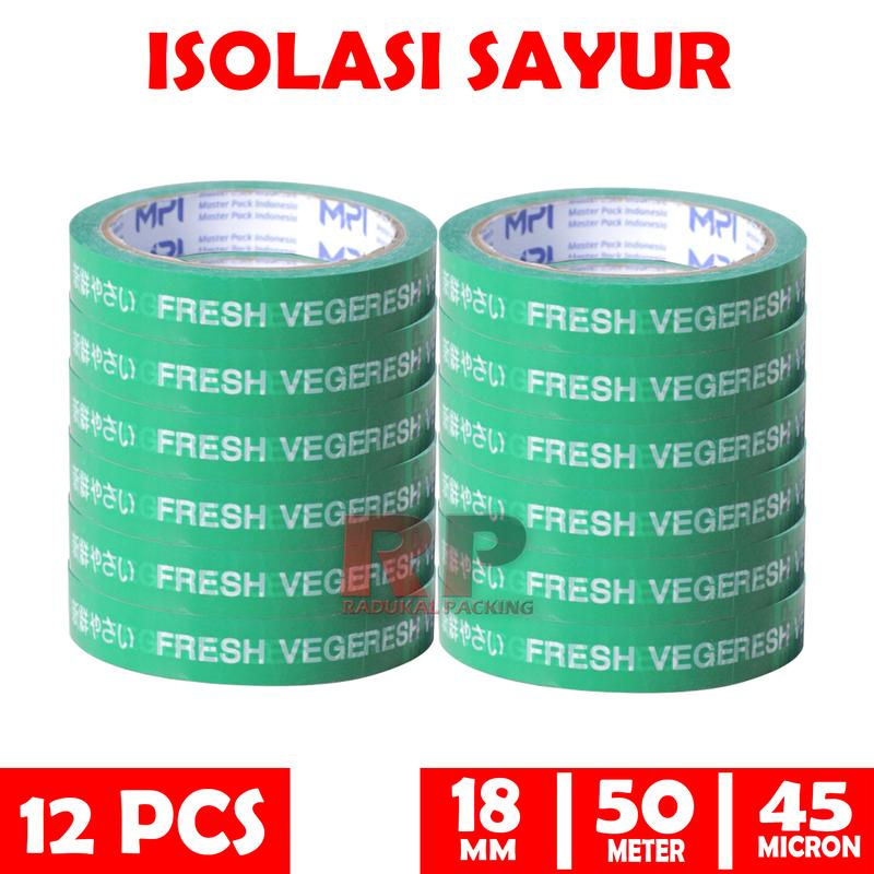 1 LUSIN / 12 PCS - Isolasi Sayur Fresh Vegetables 18 mm x 50 - Shop ...