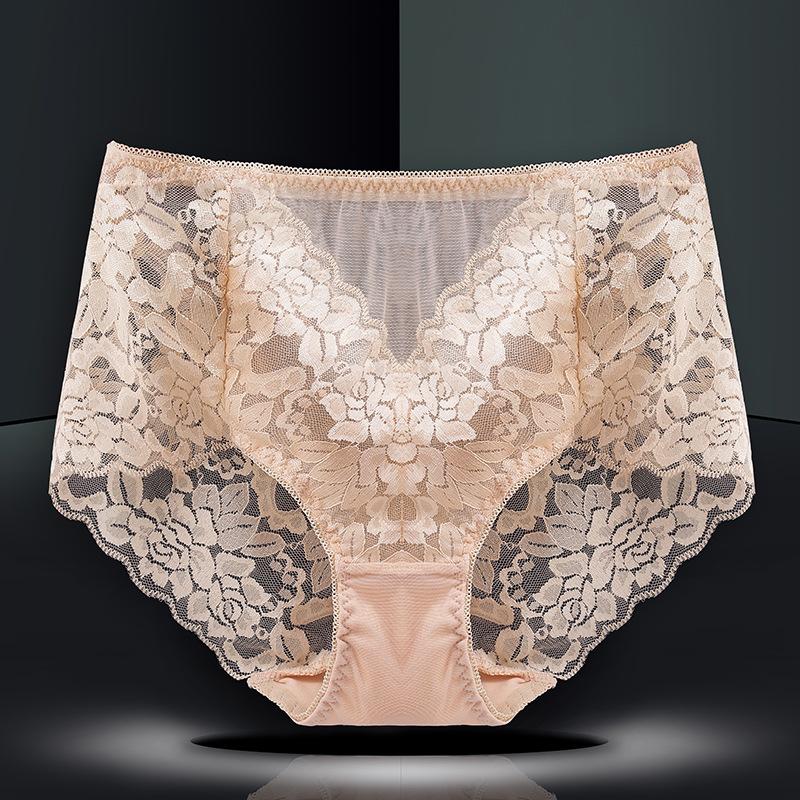 Women Lace High Waist Underwear Large Size Female Panties Cotton ...
