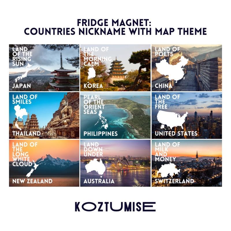 Koztumise Countries Nickname with Map Souvenir Collectibles Ref ...
