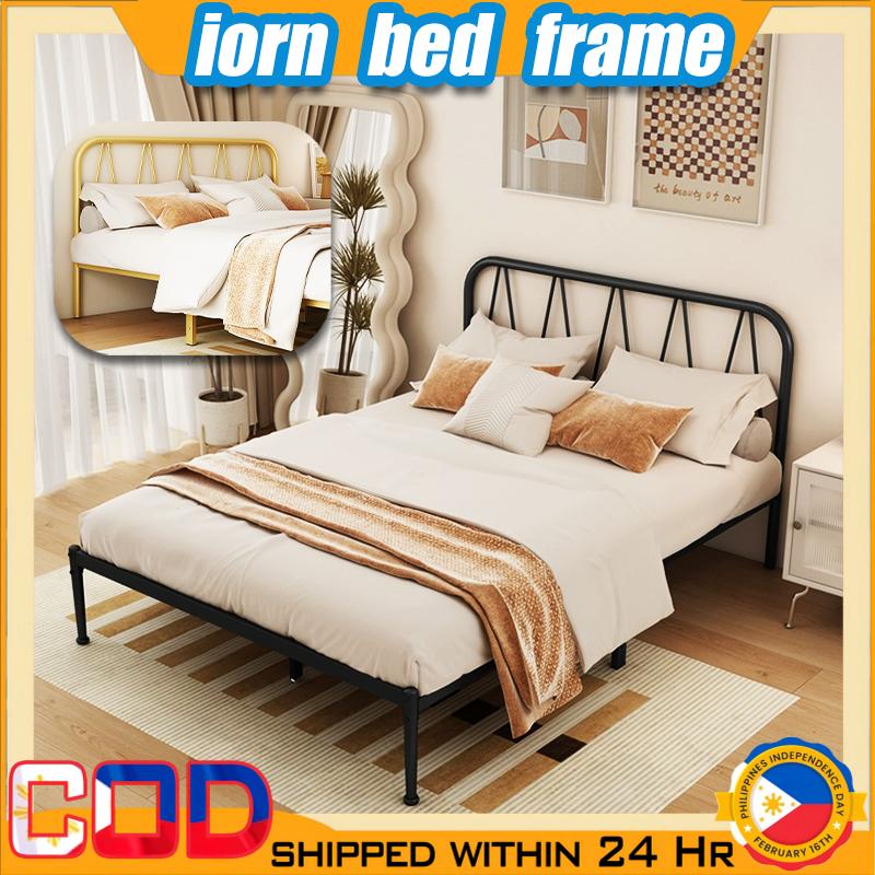 (COD) Ford Metal Bed Frame Simple Stainless Steel Bed High Load-Bearing ...