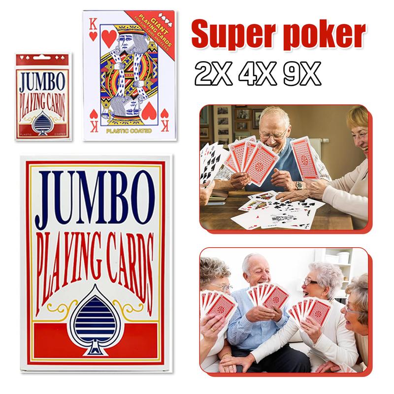 6x Giant Playing Cards 54Pcs/set Jumbo Cards Jumbo Playing Cards ...