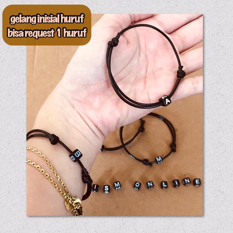 gelang inisial pasangan / couple pasangan / gelang huruf / tali - Shop ...