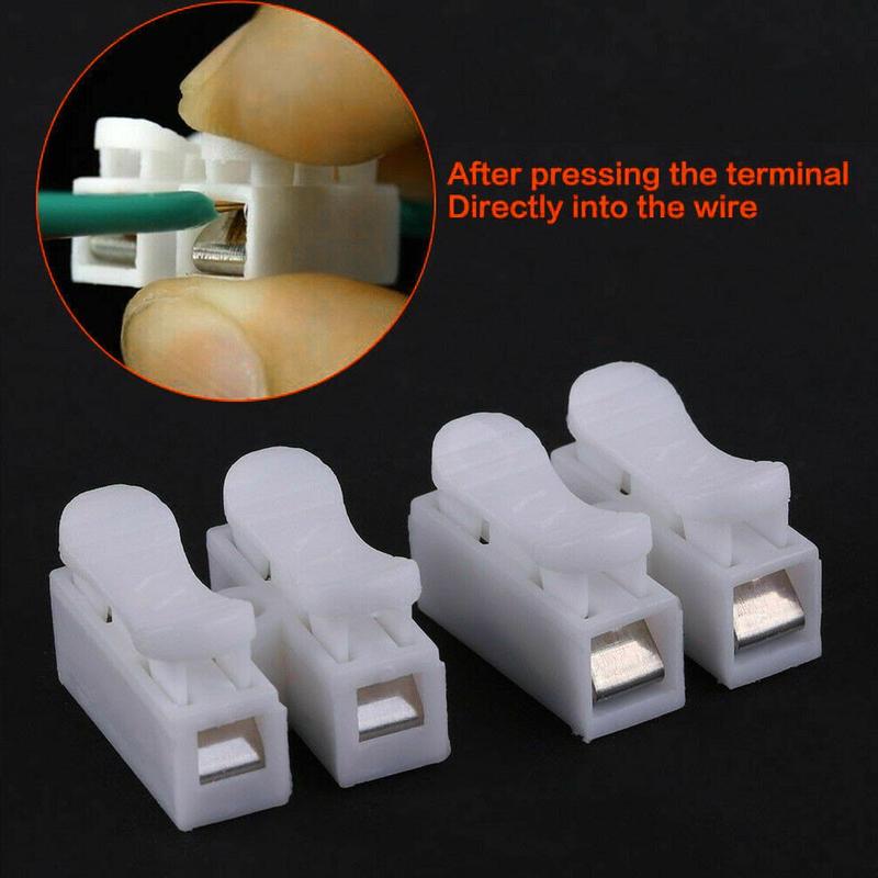 30Pcs CH2 Spring Quick Wire Connector Cable Clamp Terminal Block ...