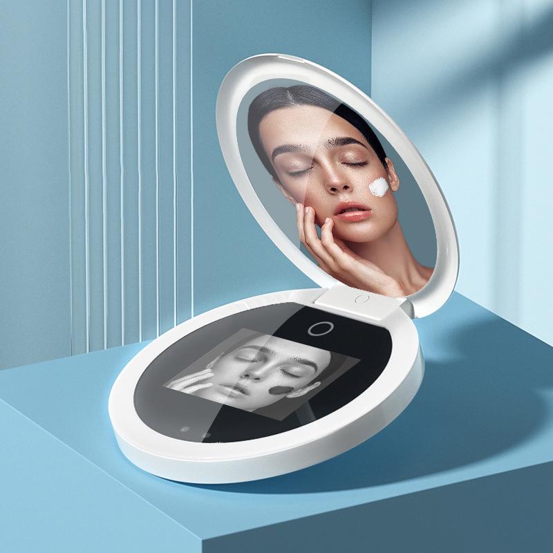 Pocket Mirror UV Mirror Sunscreen Testing Camera With Light 2X - TikTok ...