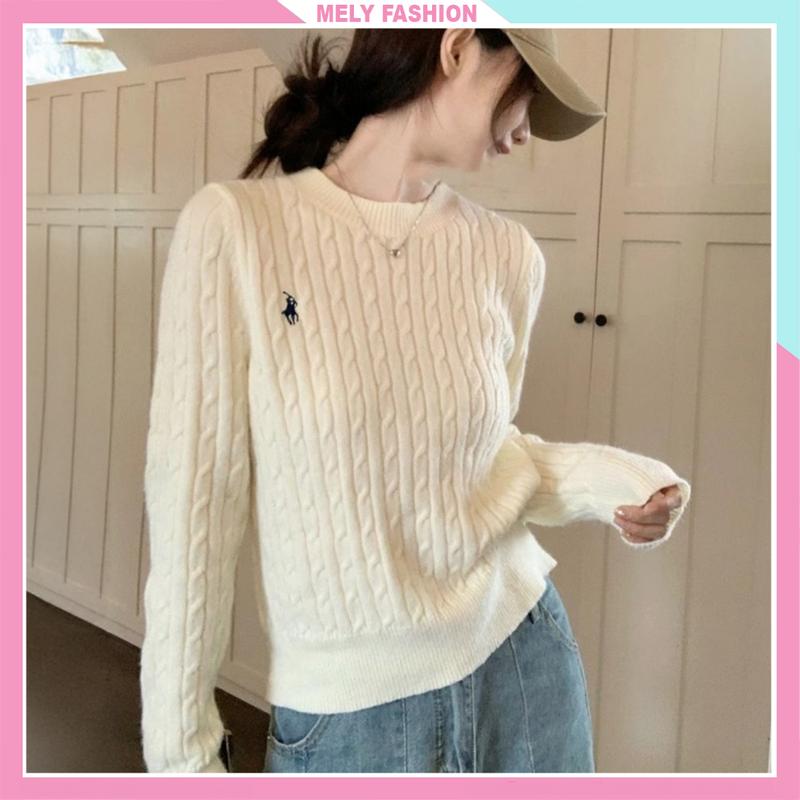 Álen cổ tròn dáng rộng dài tay chất len dệt kim Quảng Châu mềm - TikTok ...