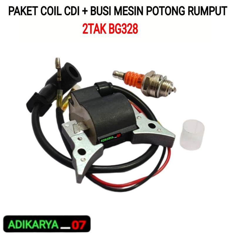 PAKET Busi BPM6a + Coil CDI Ignition Mesin Rumput CDI Koil Pengapian ...