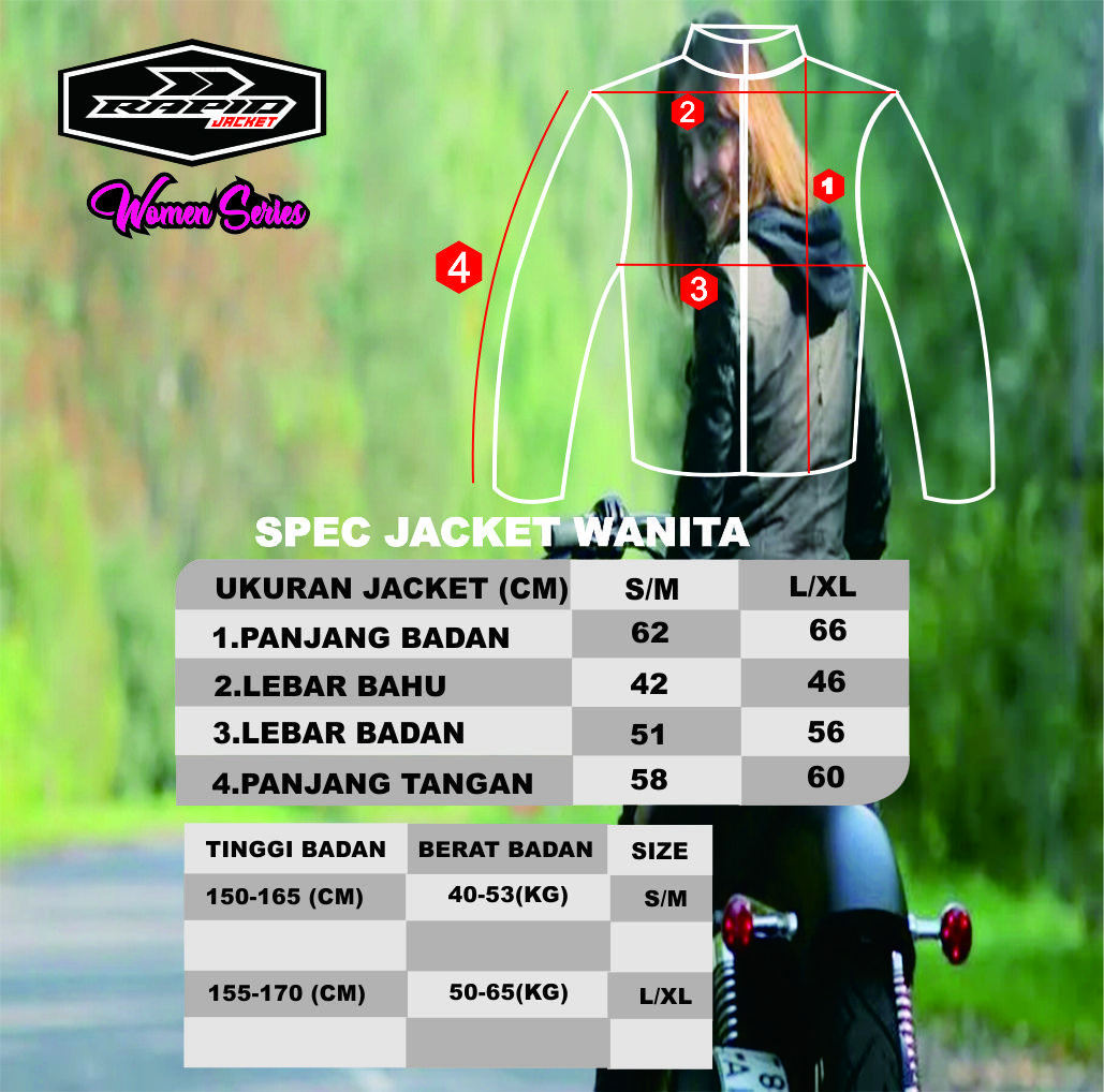 Jaket motor wanita terbaru kekinian parasut anti air jacket cewe keren ...