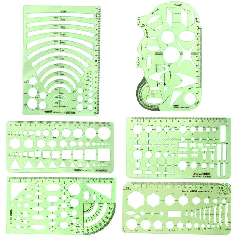 XRHYY 6 Pcs Plastic Measuring Templates Building Formwork Stencils ...