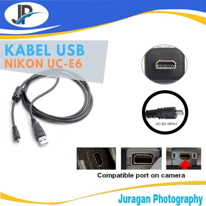 USB CABLE UC-E6 8PIN for SONY Cybershot & NIKON Coolpix series Camera ...