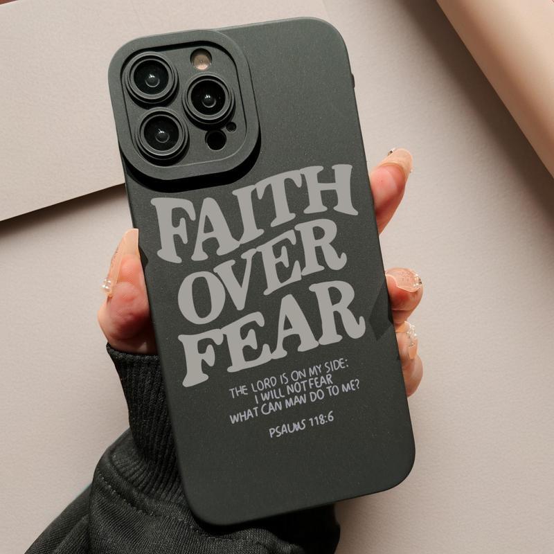 Fall Faith Over Fear Letter Pattern Phone Case - Full Body Shockproof ...