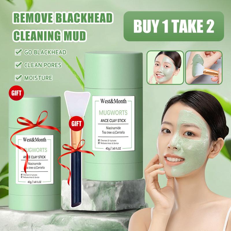 【BUY 1 TAKE 2】 Mugworts Acne Clay Stick Volcanic Mud Mask, Mild ...