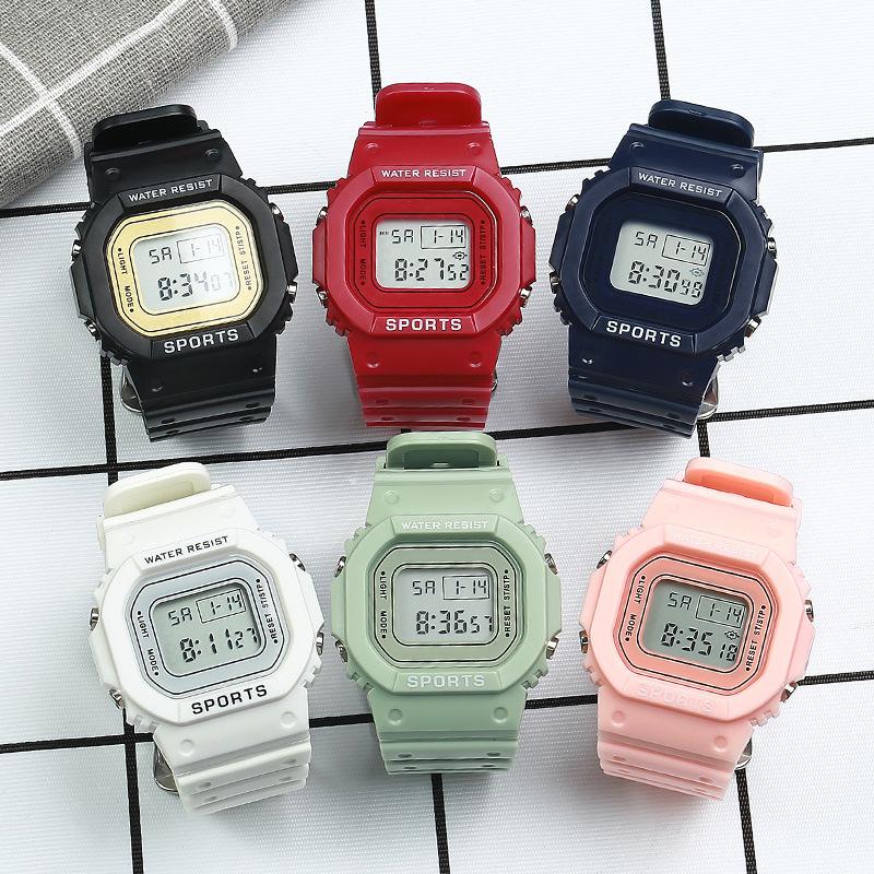 Jam Tangan Elektronik LED Persegi Kecil, Warna Hijau Matcha, - TikTok ...