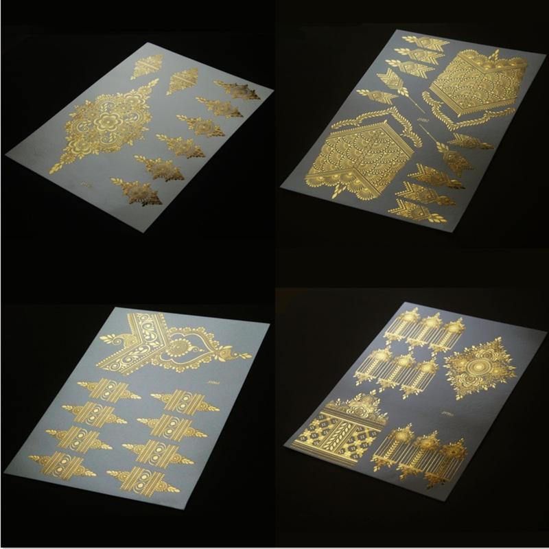Bronzing Gold Indian Hannah Hand Tattoo Sticker Bridal Wedding - TikTok ...