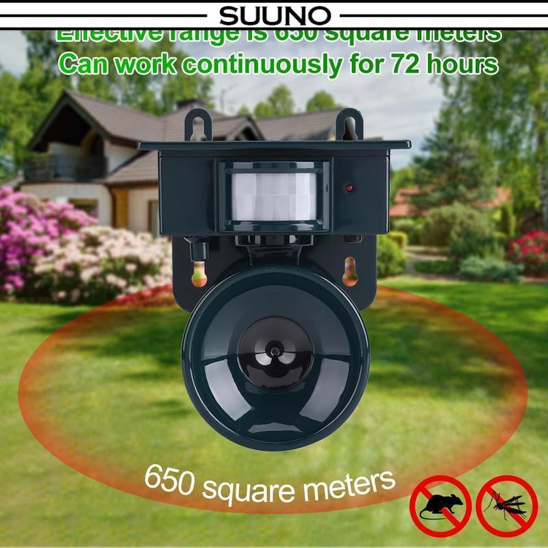 Solar Powered Outdoor Ultrasonic Pest Bird Crow Animal Repeller ...