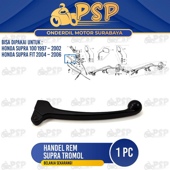 Jual Handel Rem Supra (Tromol) - Handle Tuas Rim Depan Honda Supra 100 ...