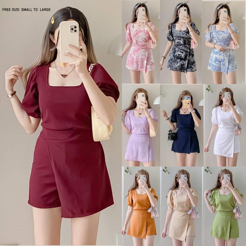 BEST SELLER | GLYZA TRENDY PUFF SLEEVE TERNO COORDS SKORT CLASSY ...
