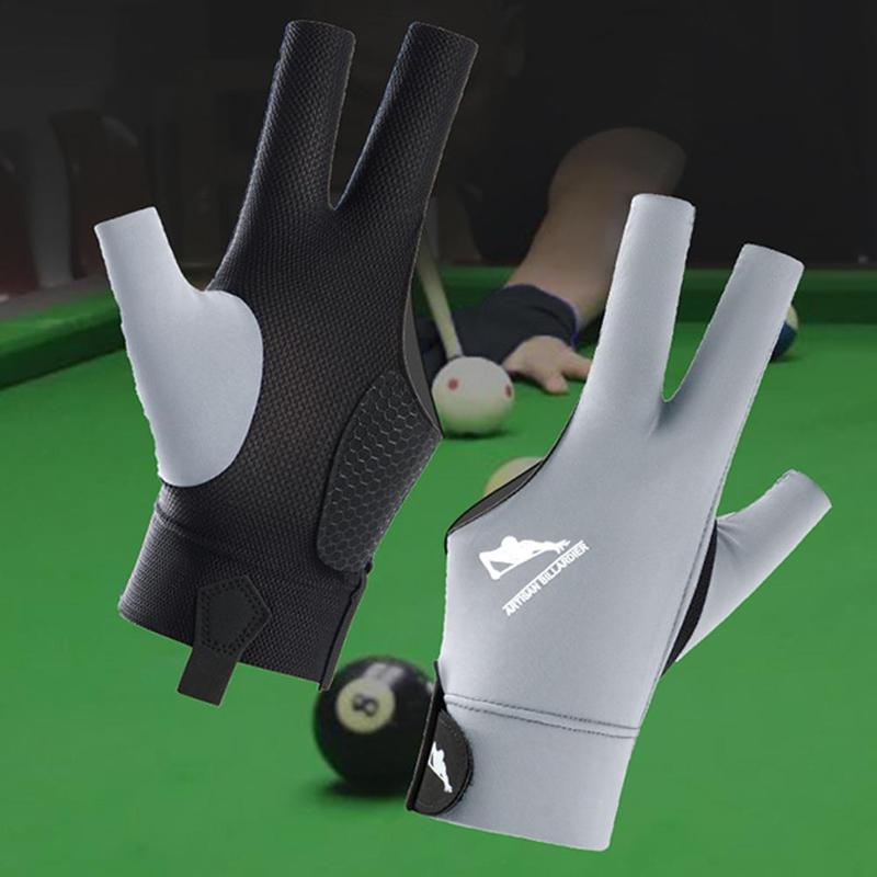 Left Hand Billiard Three Finger Open Gloves Anti-Slip Pool Glove ...