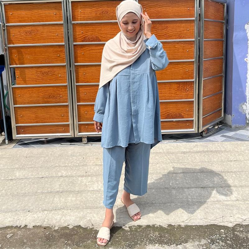 Crinkle set baju dan celana best seller - Shop | Tokopedia