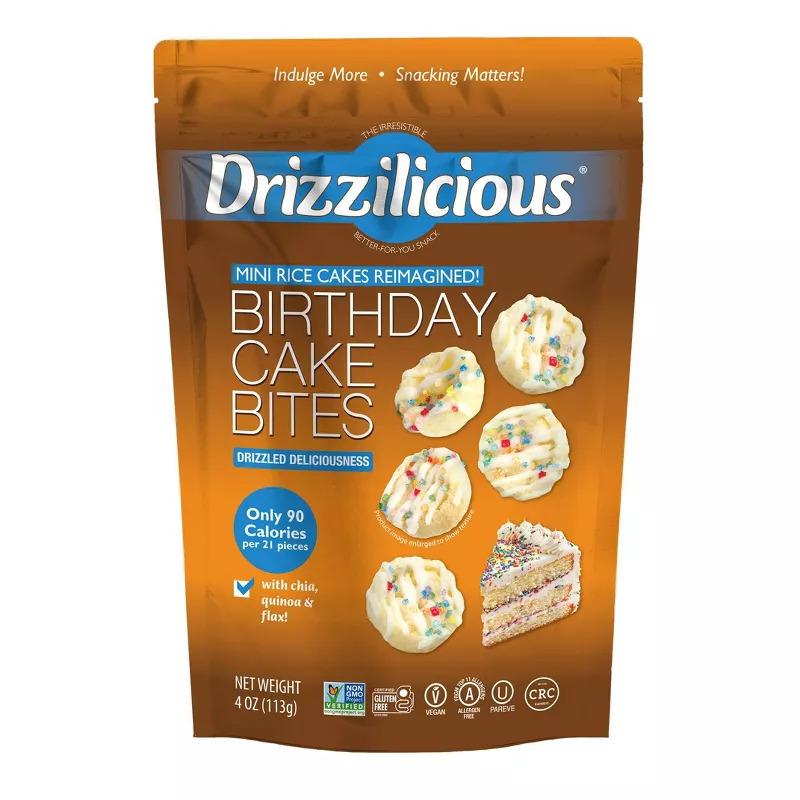 Drizzilicious Birthday Cake Drizzled Mini Rice Cake - 4oz Snack Nata ...