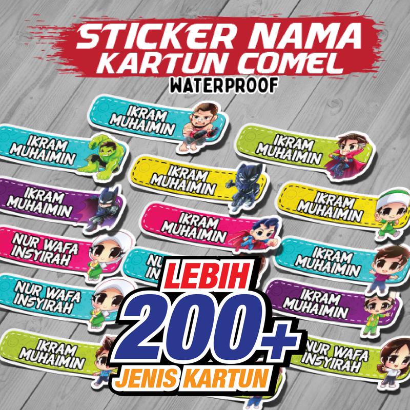 STICKER NAMA KARTUN COMEL | Stiker Cute | Cartoon Sticker - - TikTok ...