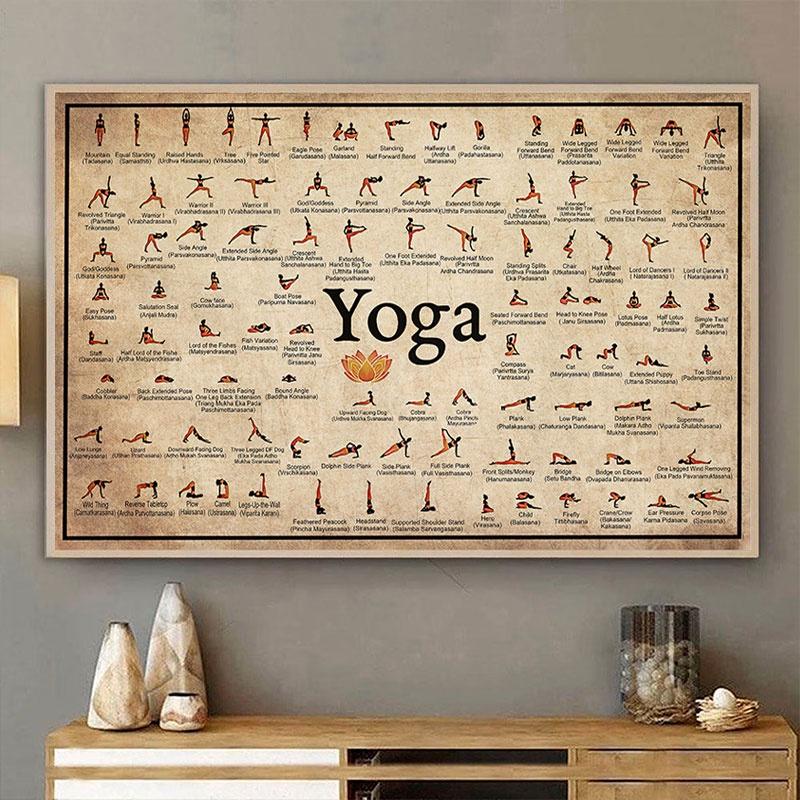 Poster Yoga, Senaman Rumah, Gim, Pose Carta Ashtanga Yoga, Poster ...