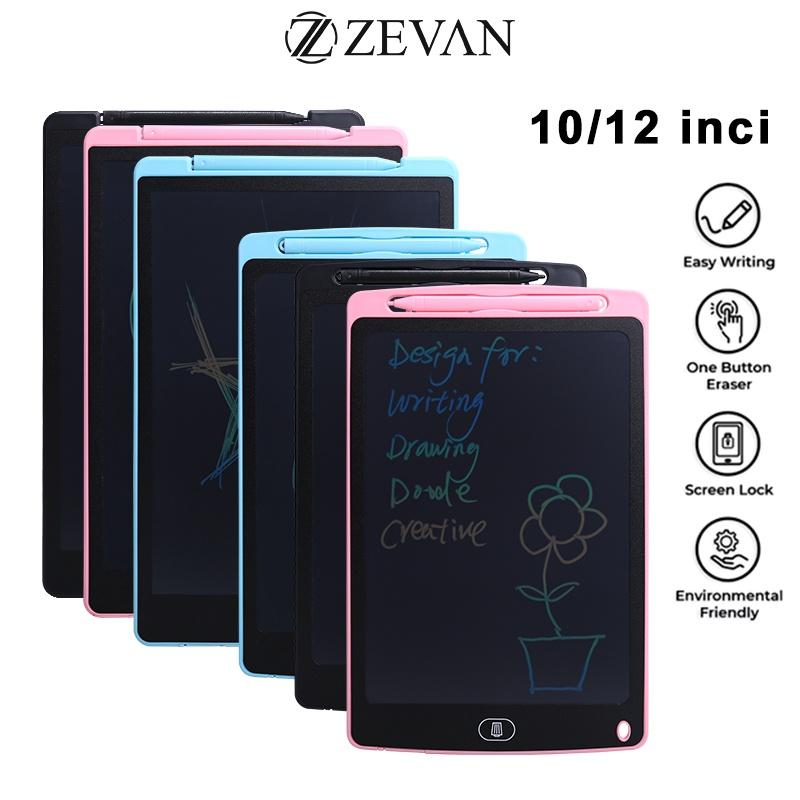 ZEVAN LCD Drawing Writing Tablets 10"/12"warna-warni papan gambar ...