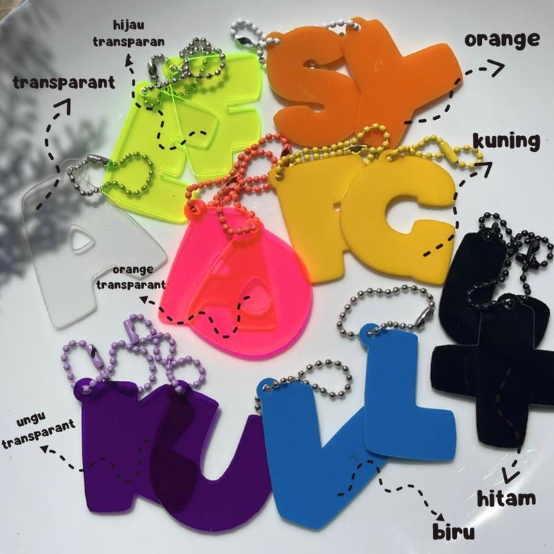 [ AKRILIK HURUF ] keychain inisial | gantungan kunci huruf font - Shop ...