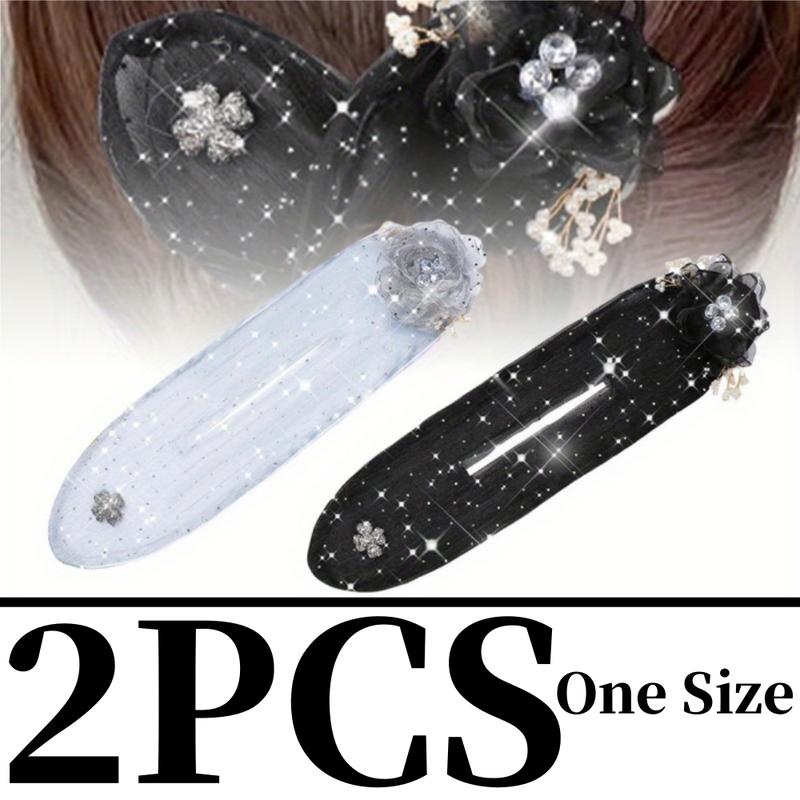 2PCS Hand Embroidered Flowers Deft Bun,French Hair Bun Maker Deft Bun ...