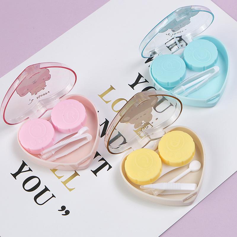 Small Portable Myopia Contact Lens Case Cute Cartoon Colored Contact ...