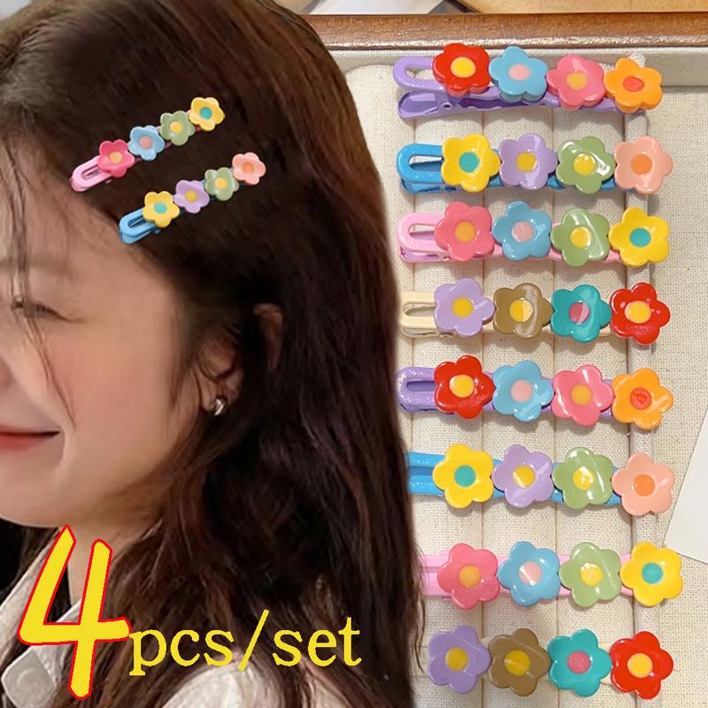 Klip Rambut Bunga Berwarna-warni, Set 4pcs, Saiz Mini, Cakar - TikTok ...
