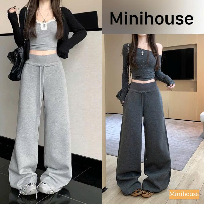 Quần nỉ ống rộng chất Nỉ mịn Cạp bo chun 2024 phom trung Minihouse - TikTok Shop Vietnam