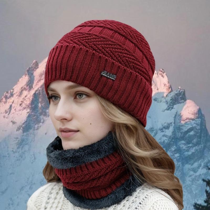 Women's Winter Warm Thickened Neck Gaiter & Hat Set, 2 Counts/set ...