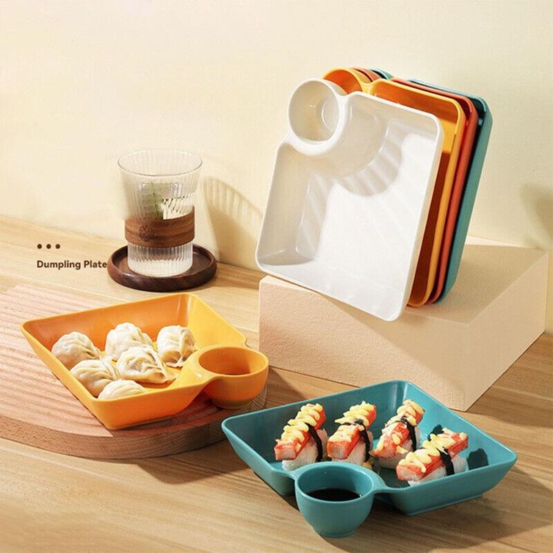 New Creative Household Tableware Dumpling Plate Dipping Plat - TikTok ...