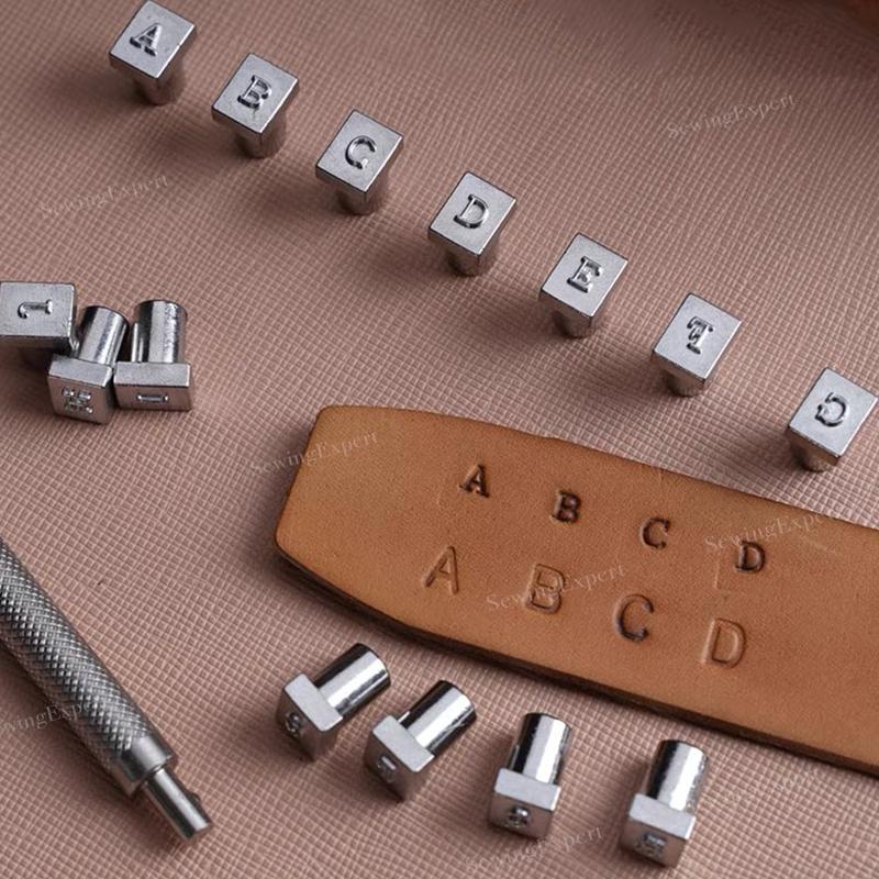 36pcs Alat Emboss Press Kulit Huruf Alfabet dan Angka Bahan Baja embos ...