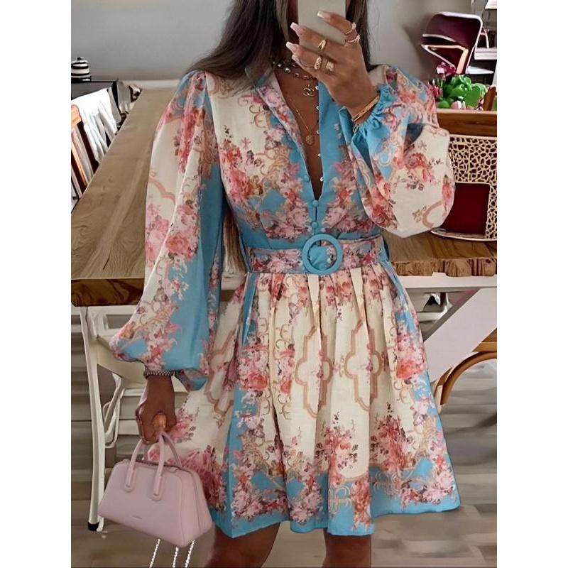 Women's Printed Drawstring , Elegant Long Sleeve for Spring - TikTok Shop