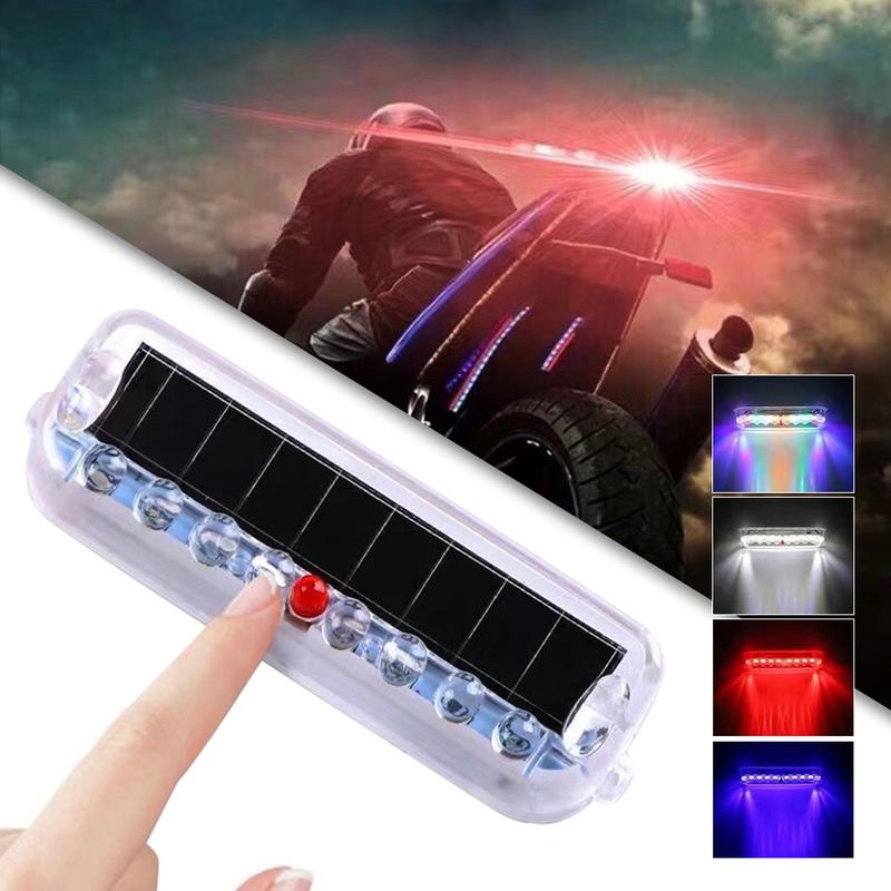 SH Mortorcycle Solar Power LED Strobe Light Warning Light Anti-rear ...