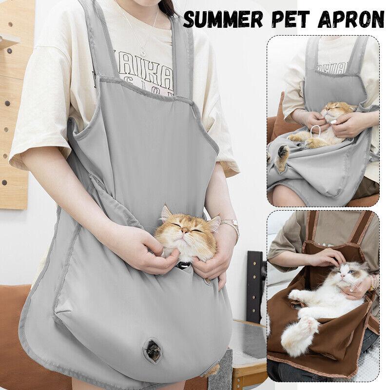 Cat Grooming Apron Breathable Apron Bag 4 Holding Holes Pet Care ...
