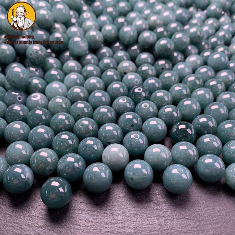 (1 pieces)Dangerous material jade beads 12mm ice blue green water ...