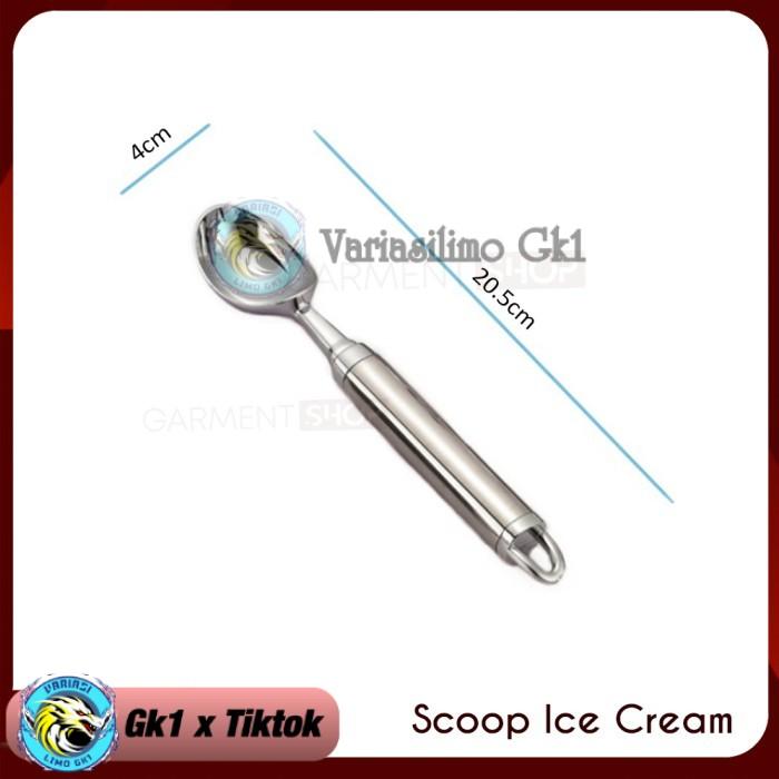 Sendok Scoop Ice Cream Stainless Steel Alat Skop Es Krim Bulat - Shop ...