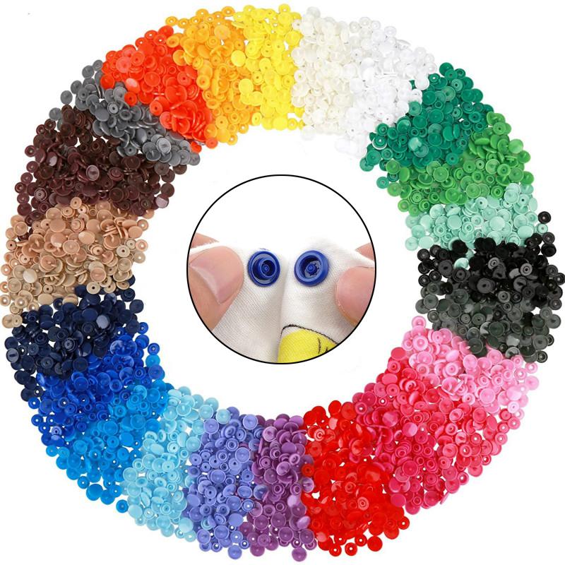 25Sets round Plastic Snaps Button Fasteners T5 Bag Folder Dark Buckle ...