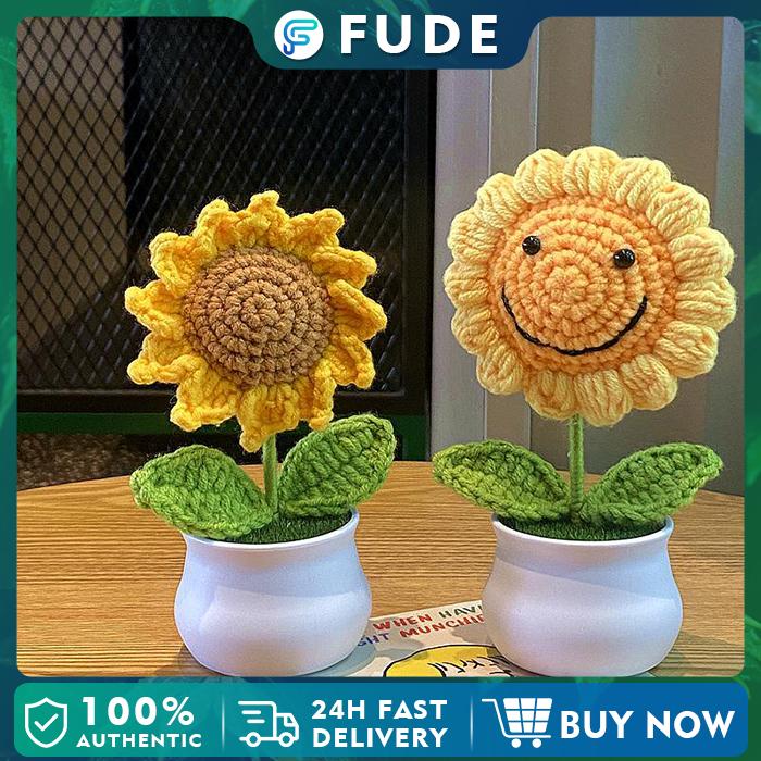 Knitting Potted Plants Kit Handmade Crochet Simulation Bouquet - TikTok ...