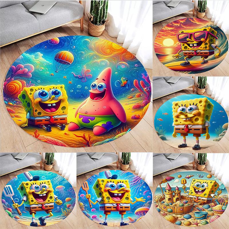 SpongeBob SquarePants Round Carpet Non-Slip Floor Mat for Living ...