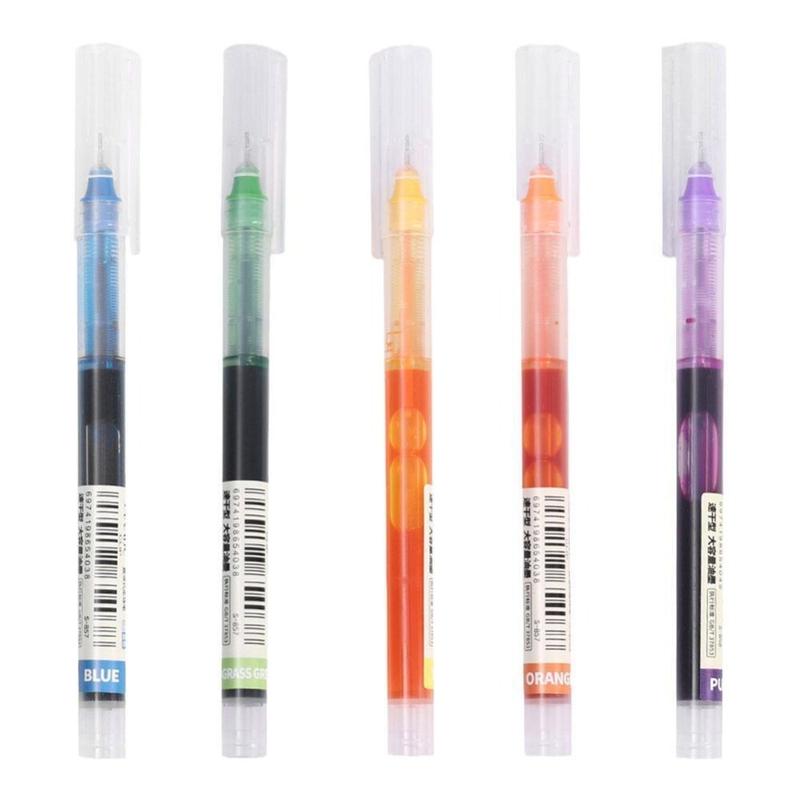 New 12 Color Straight Liquid Ball Pen 0.5mm Quick Drying Color - TikTok ...