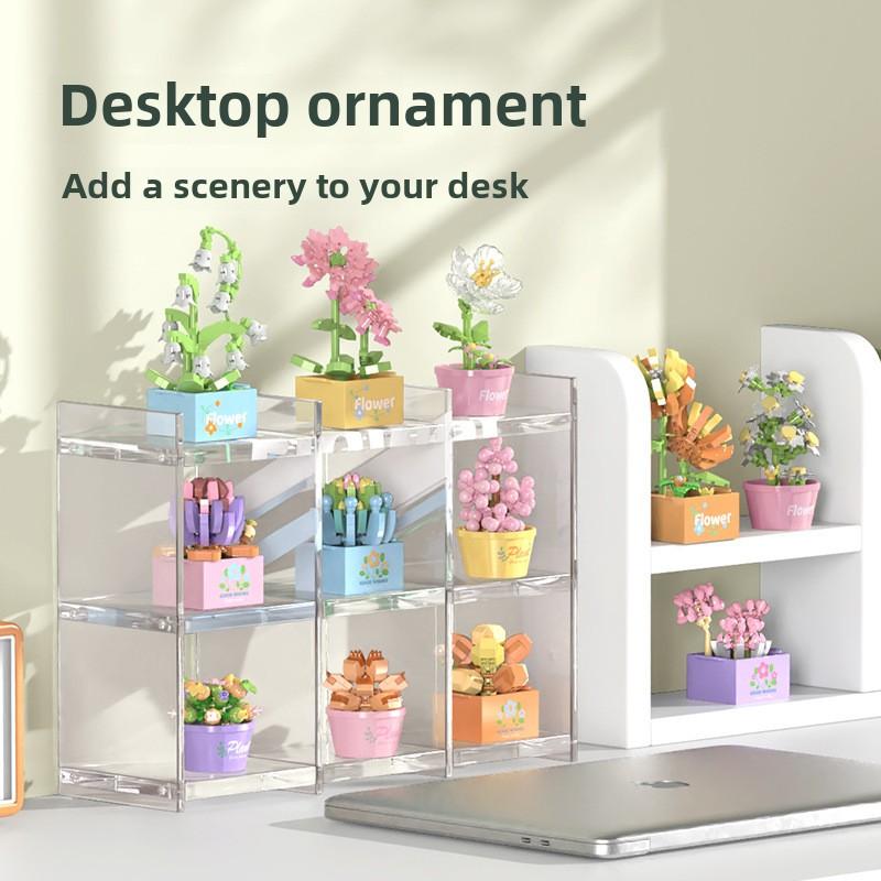 Mainan DIY, Serasi dengan Blok Lego, Sejambak Bunga Abadi Sukulen ...