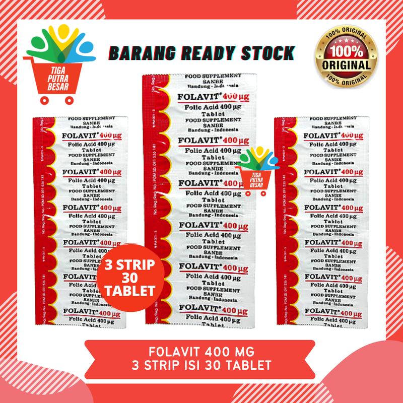 FOLAVIT 400 MCG ASAM FOLAT 3 STRIP ISI 30 TABLET - Shop | Tokopedia