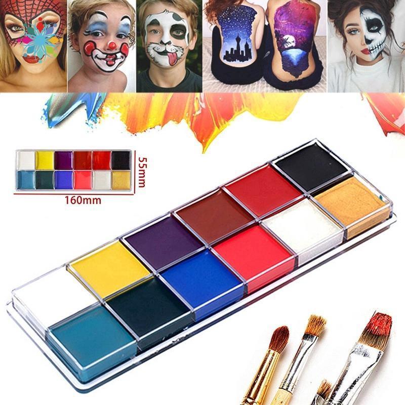 12 Colors Face / Body Oil Paint for Party TCH Makeup Case - TikTok Shop ...