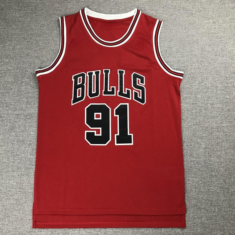 Baju Sukan Chicago Bulls, Baju No.91 Rodman, Gaya Retro Baru - TikTok ...