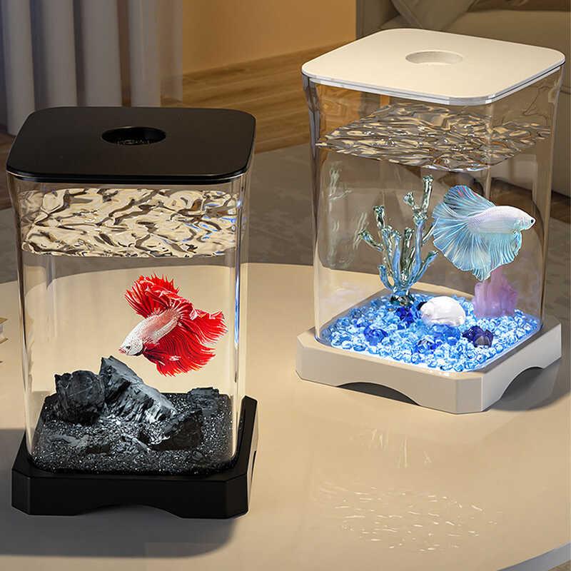 TTS Homie Betta Fish Starter Kit Tank Bottom Light Rectangular - TikTok ...