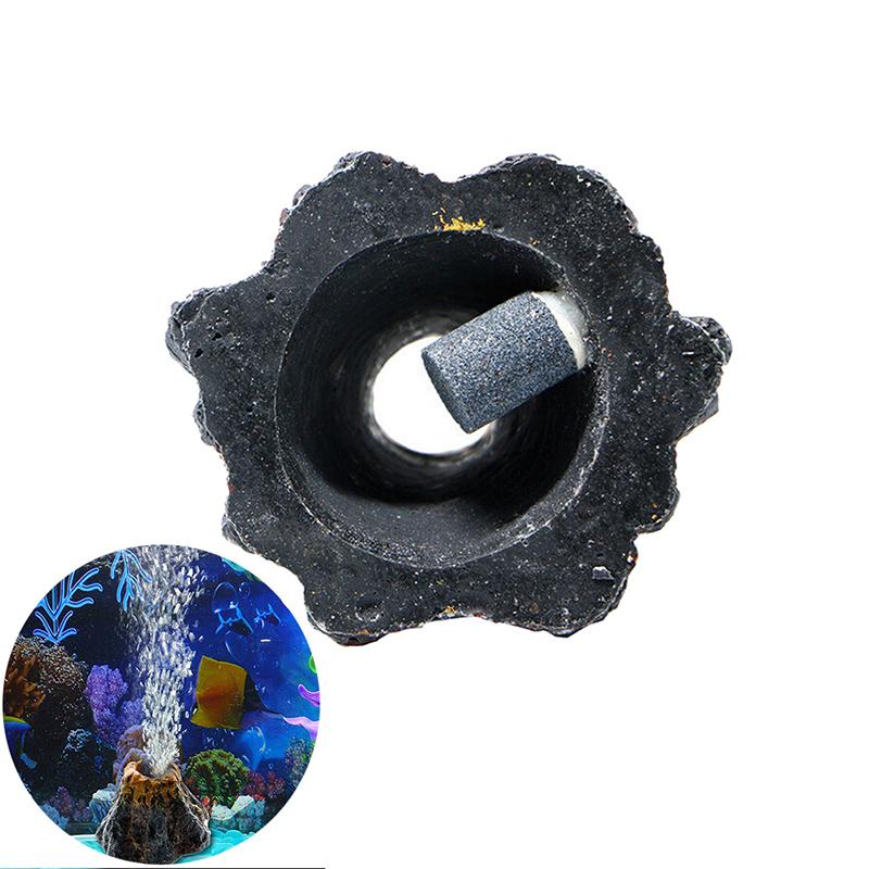 Aquarium Volcano Shape & Air Bubble Stone Oxygen Pump Fish Tank ...